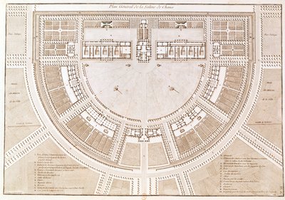 General plan of the salt works in the 'ideal city' of Chaux, engraved ...