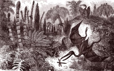 The Earth in the liassic period by Edouard Riou