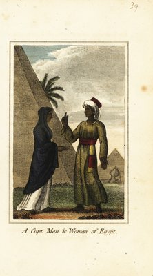 A Copt man and woman of Egypt by English School