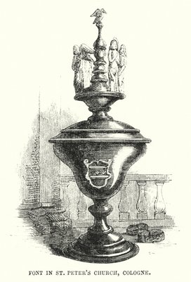 Font in St Peter's Church, Cologne (engraving)