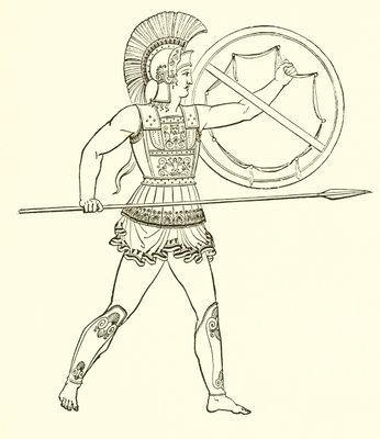Ancient Greek Warrior Drawing