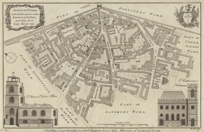 Map of Aldgate Ward, London by English School
