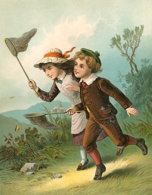 The Butterfly Hunt by English School: Buy fine art print