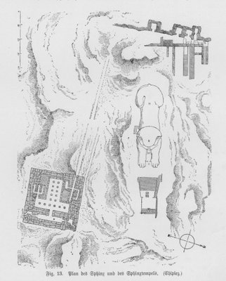 Plan of the Sphinx and the Sphinx Temple, Giza, Egypt