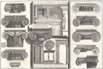 Various Roman Ionic Capitals Compared with Greek Examples, mid-18th century