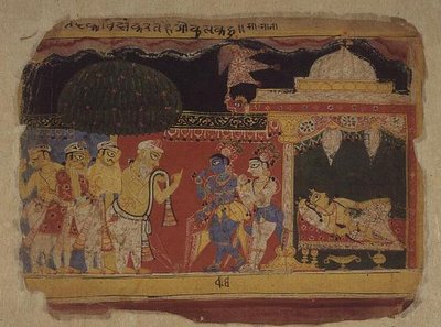 Nanda Bids Farewell to Krishna and Balarama, from 'The Bhagavita Purana ...