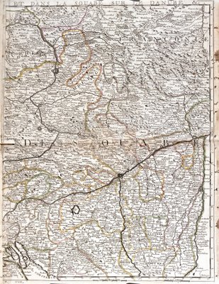 Map of Swabia (Engraving) by Jean Baptiste Nolin