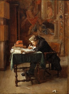 Young Man Writing by Jean Louis Ernest Meissonier