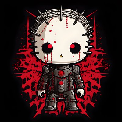 Hello Kitty as Pinhead Shirt Design 2 by Kurt Heppke