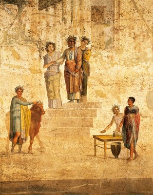 Fresco portraying Jason and Pelias from Pompeii