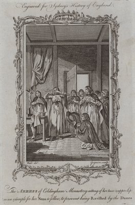 The Abbess of Coldingham Monastery cutting of her nose and upper Lip as ...