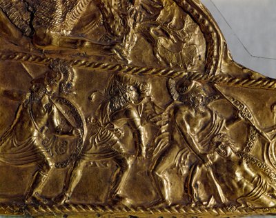 Scythian art: coating of scapes in gold with representation of a battle ...