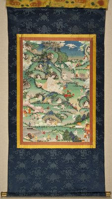 A Scene from the Life of Milarepa Thangka by Tibetan culture