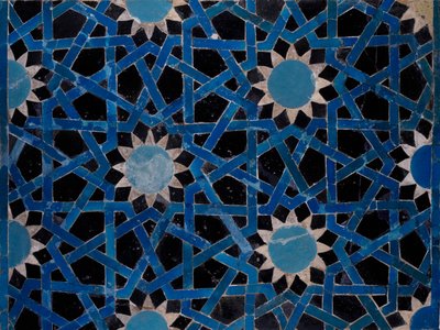 Panel in Faience Decorated with Geometric Motifs from Konya, Turkey ...