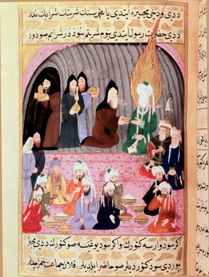 The Prophet Muhammad on a journey to Syria is welcomed by Christian ...