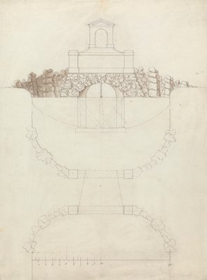 The Cascade at Chiswick House, Middlesex: Elevation and Plan
