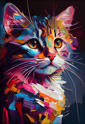 Abstract Cute Cat by F. Abderrahim: Buy fine art print