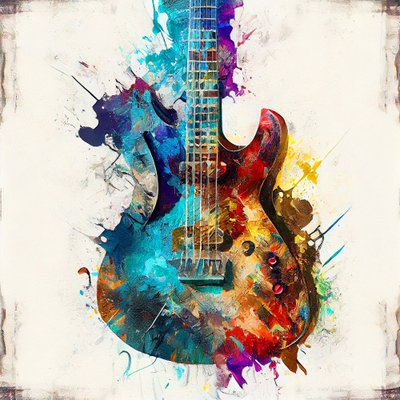 Abstract Paintings Of Guitars