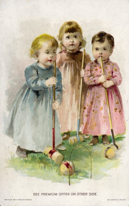Children Playing Croquet by American School
