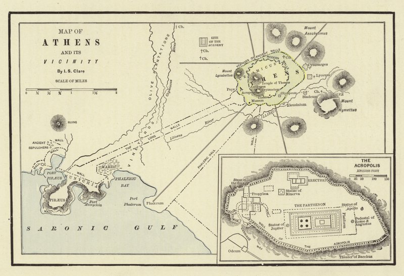 Map of Athens and Its Vicinity; The Acropolis
