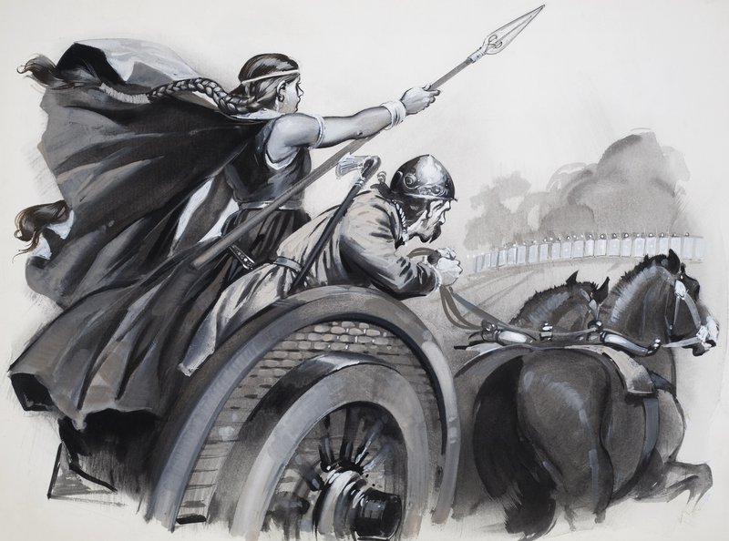 Boadicea Whipping Up the Fury of the Britons Against Their Roman Overlords