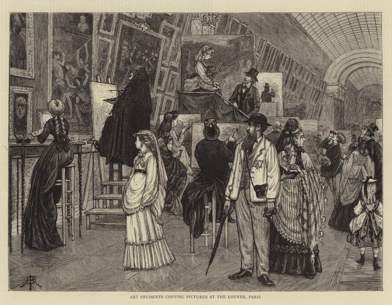 Art Students copying Pictures at the Louvre, Paris