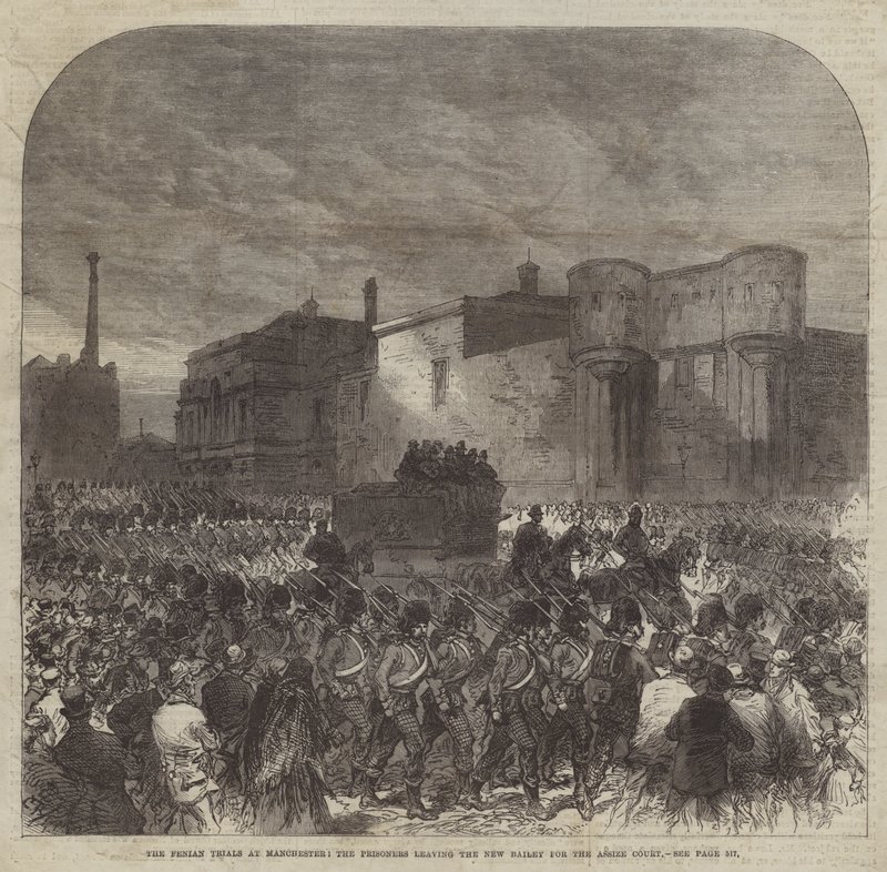 The Fenian Trials at Manchester, the Prisoners Leaving the New Bailey ...