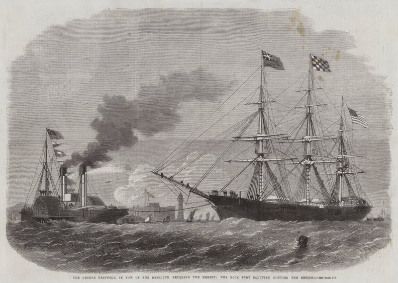 The George Griswold, in Tow of the Resolute, entering the Mersey, the ...