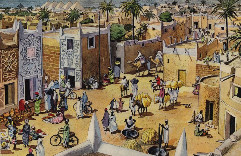 The old and famous city of Kano in Nigeria by English School