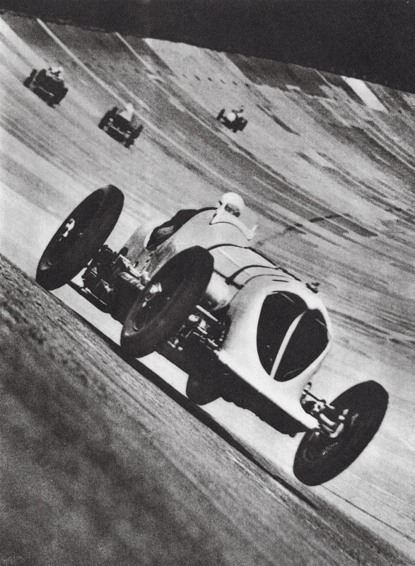 John Cobb's Napier-Railton racing at Brooklands