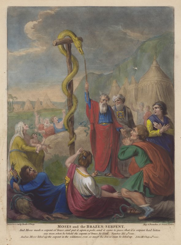 Moses and the Brazen Serpent by English School
