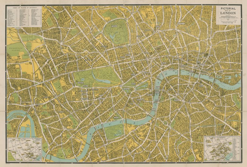 Pictorial Map of London by English School: Fine art print
