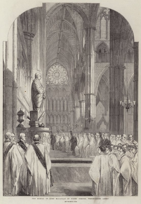The Burial of Lord Macaulay in Poets' Corner, Westminster Abbey