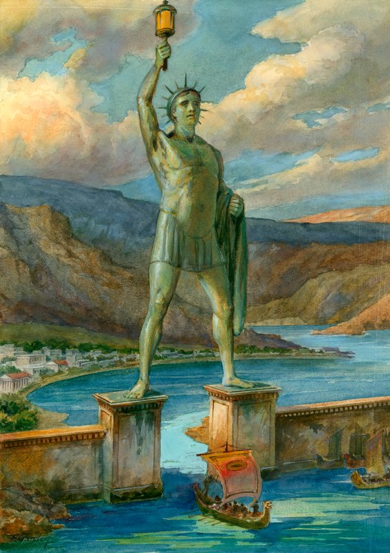 The Colossus of Rhodes by English School: Fine art print