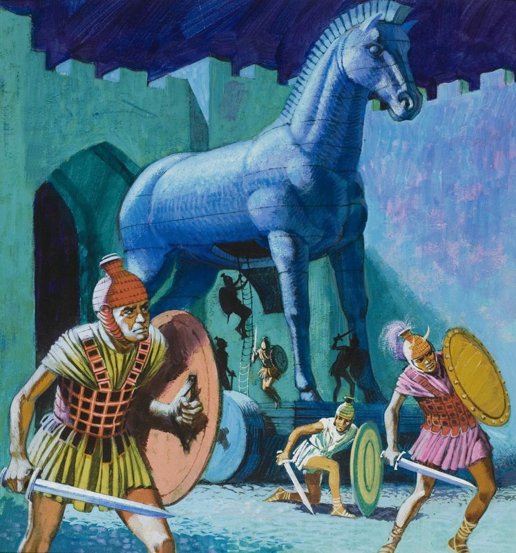 Trojan War Horse Painting