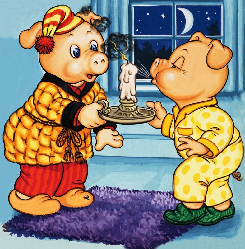 Two Little Pigs by English School: Buy fine art print