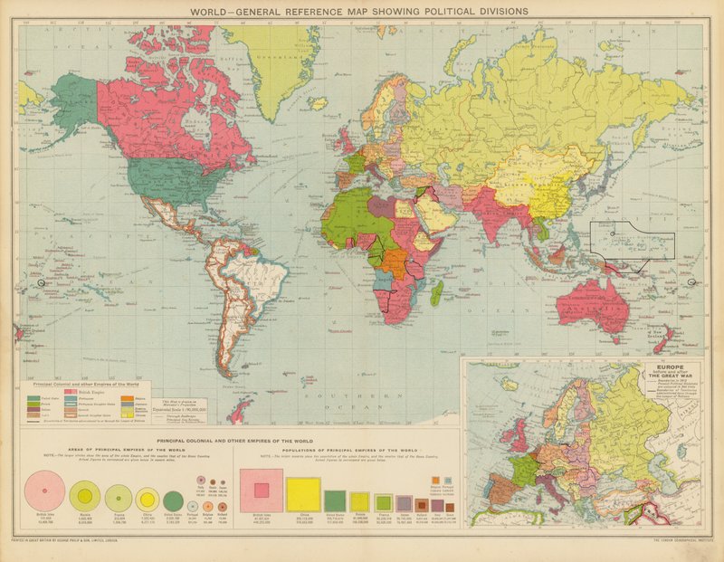 World, General Reference Map Showing Political Divisions