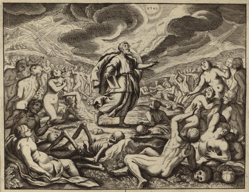 Ezekiel in the Valley of Dry Bones by European School