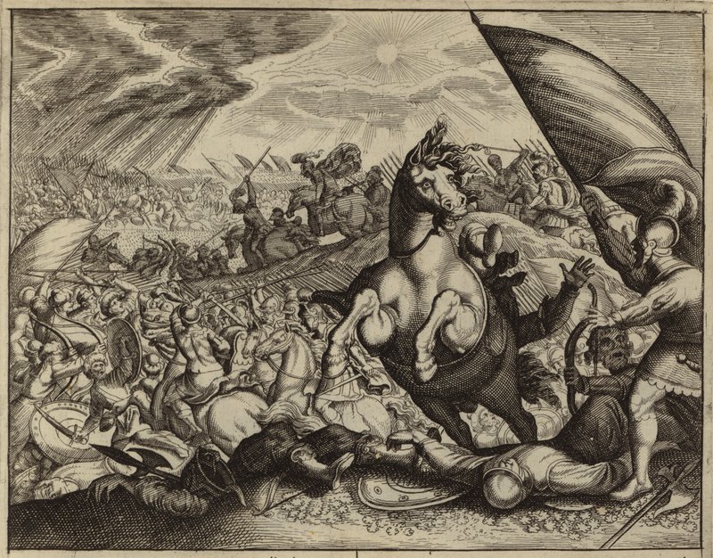 Israelites defeating the Amorite army after Joshua commanded the Sun ...