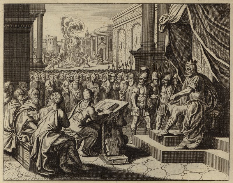 Josiah Renewing the Covenant with God by European School