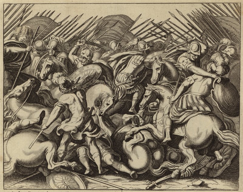 Judas Maccabeus defeating the Seleucids by European School