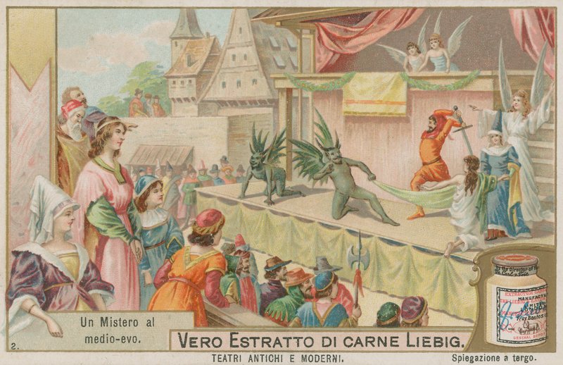 Medieval Mystery Plays by European School: Fine art print