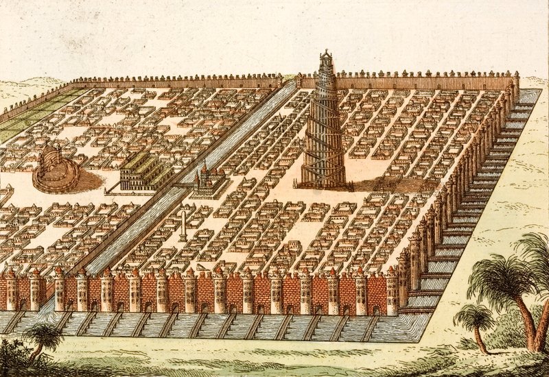 Tower of Babel, Royal Palace and Hanging Gardens of Babylon