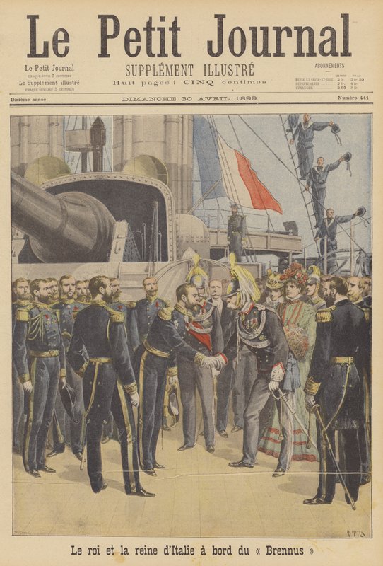 The King and Queen of Italy on board the French battleship Brennus