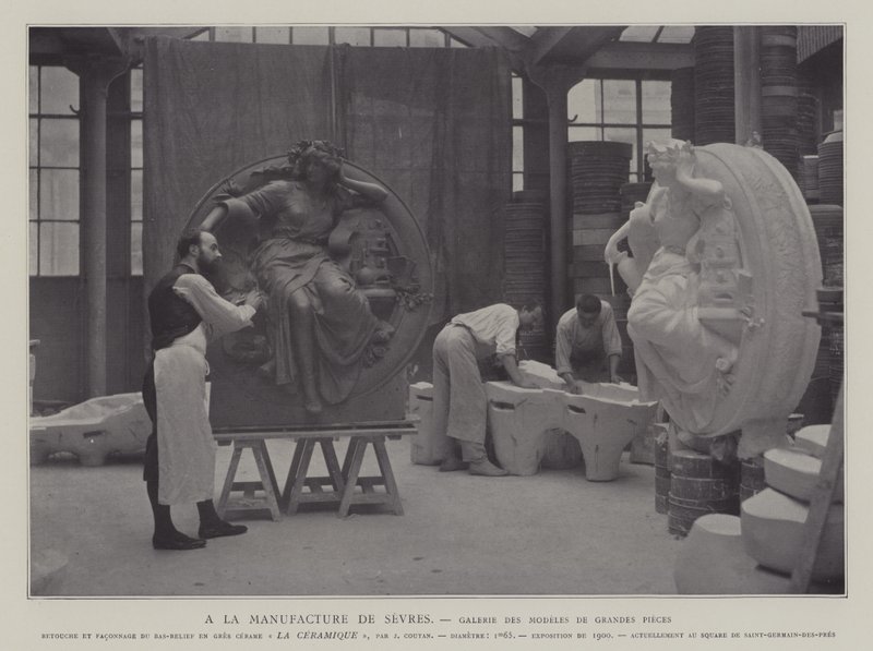 Gallery of large pieces at the Sevres porcelain factory, France