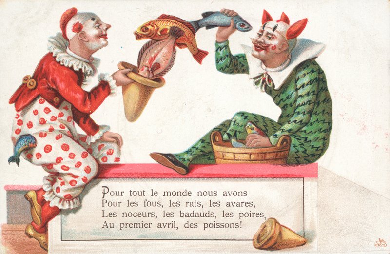 Clowns Juggling Fish for April 1st by French School