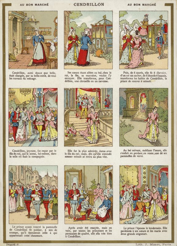 Comic Strip - Cinderella by French School: Fine art print