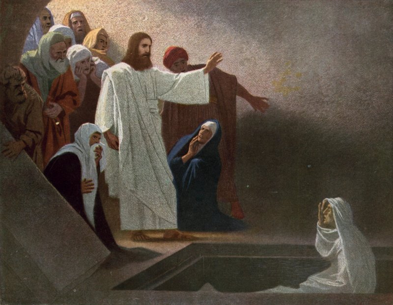 Jesus Raising Lazarus from the Dead by Gebhard Fugel