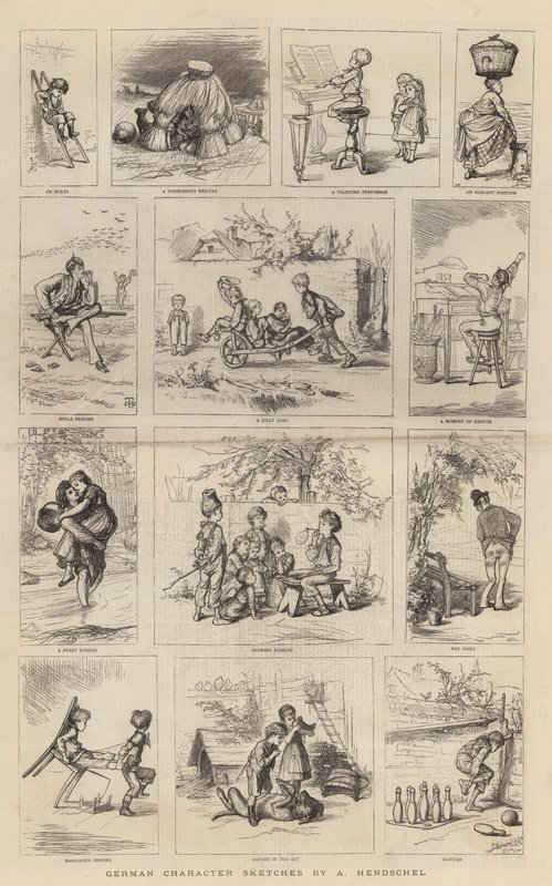 German Character Sketches (engraving) by German School