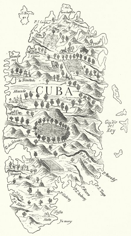 Map of Cuba by German School: Premium art reproduction